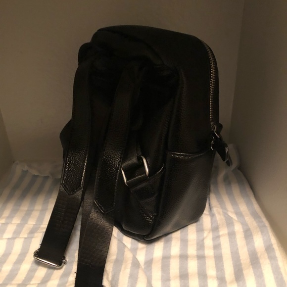 Bags | Mini Leather Black Backpack | Poshmark